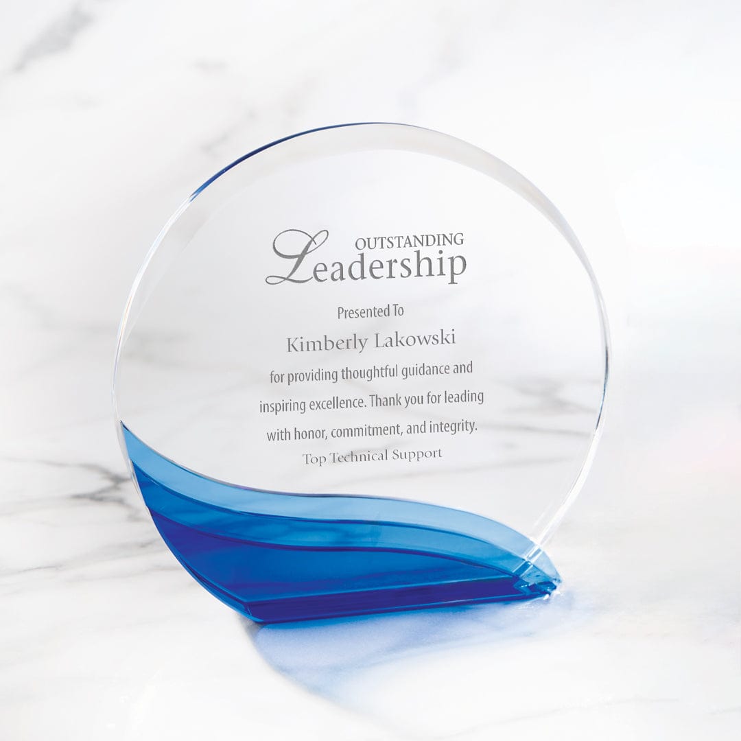 Recycled Glass Ombre Wave Trophy - Circle – Baudville