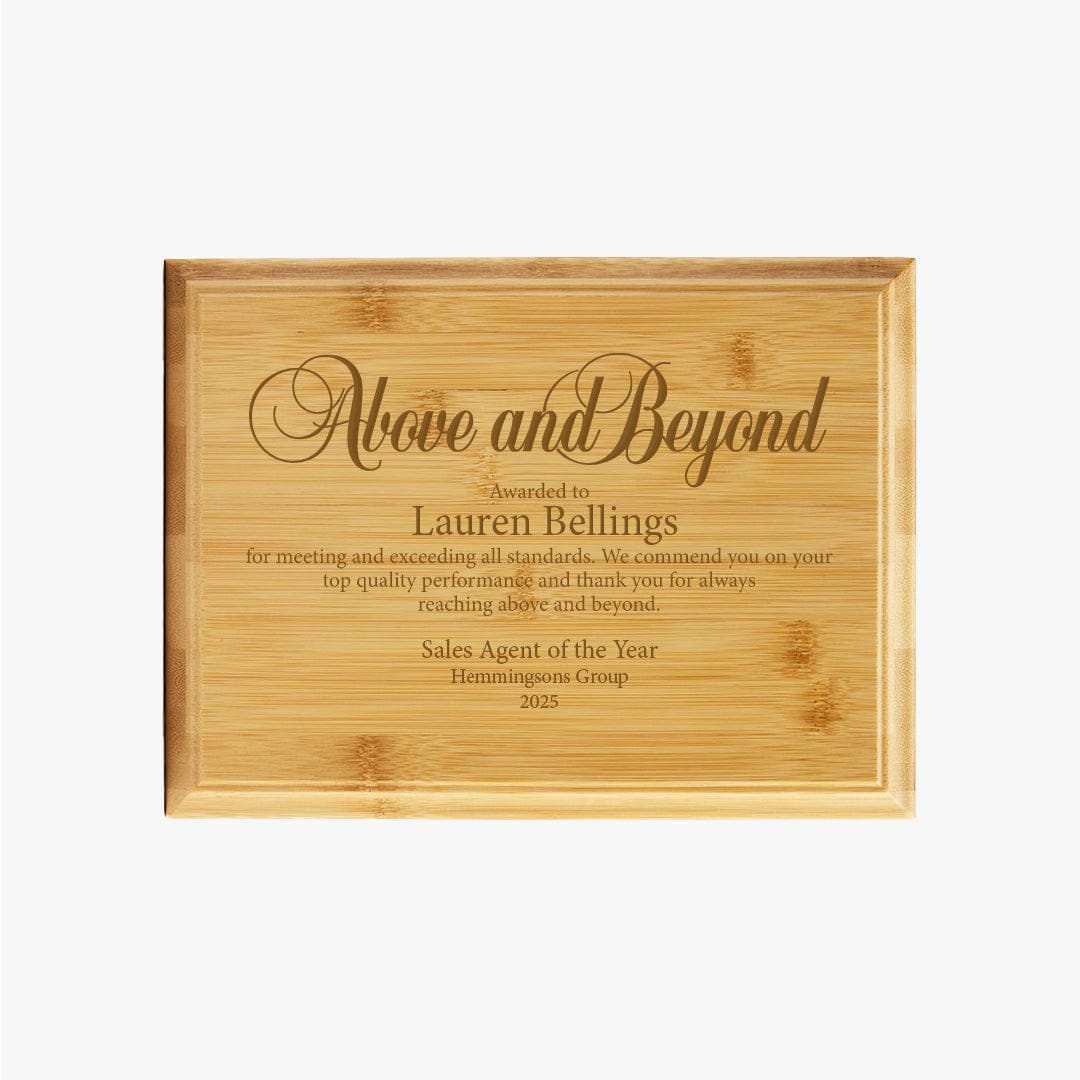 Bamboo Beveled Engraved Plaque - Landscape - Baudville