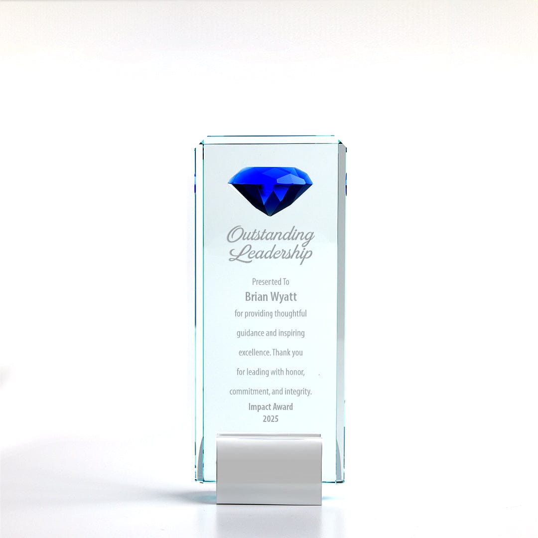 Sapphire Summit Crystal Trophy - Baudville