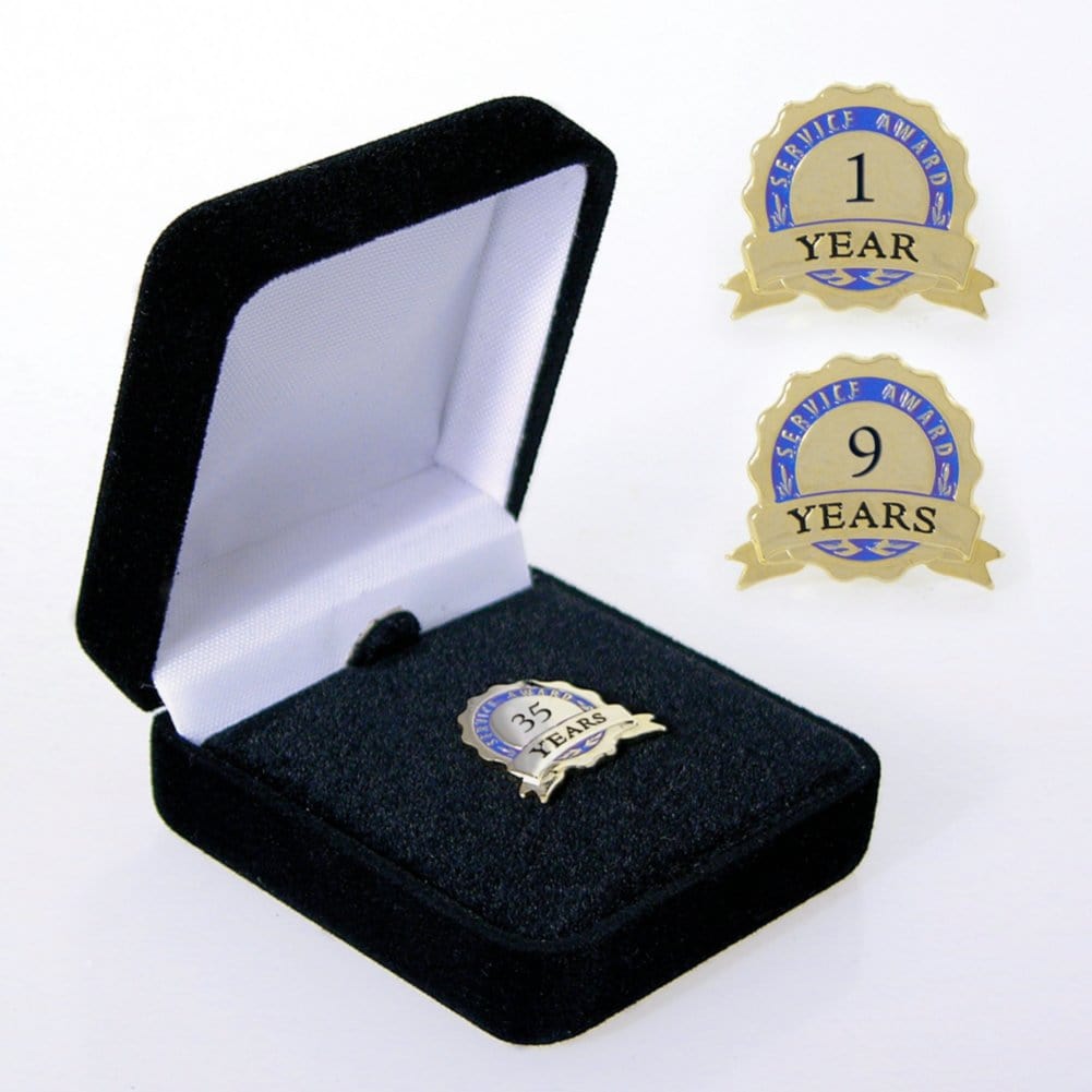 Anniversary Lapel Pin - Service Award Blue Ribbon Blue – Baudville